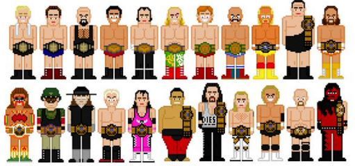 Amazing Pixel Art of all WWE World Heavyweight Champions
