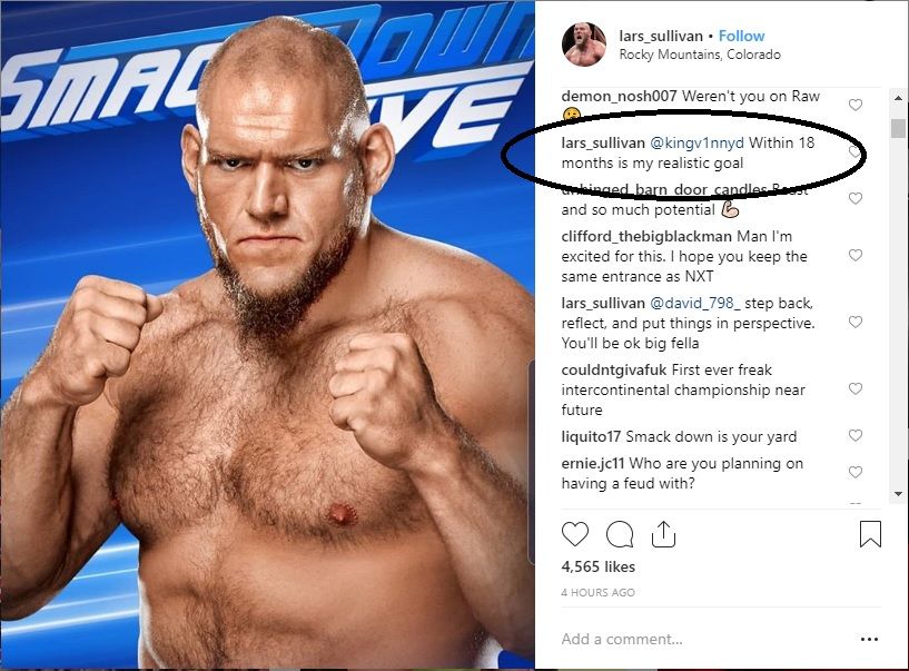 Lars Sullivan Predicts WWE Main Event Run Within 18 Months