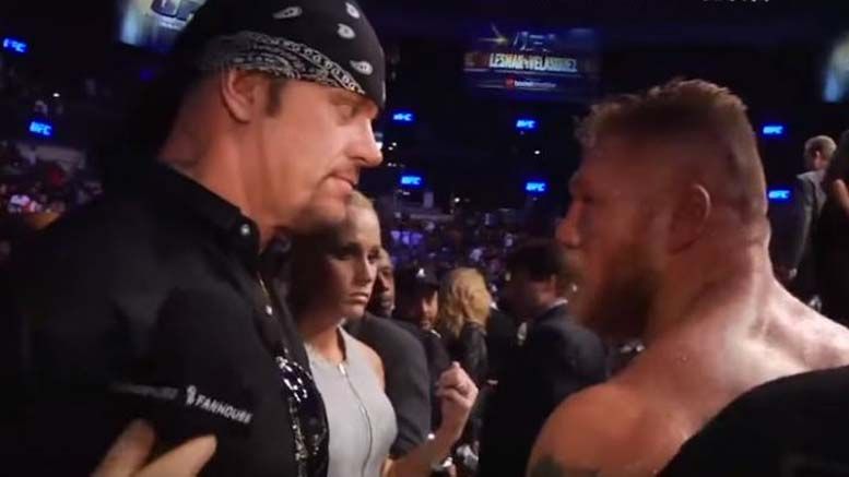 The Undertaker Explains Infamous Brock Lesnar Confrontation at UFC 121 The Undertaker Explains Infamous Brock Lesnar Confrontation at UFC 121
