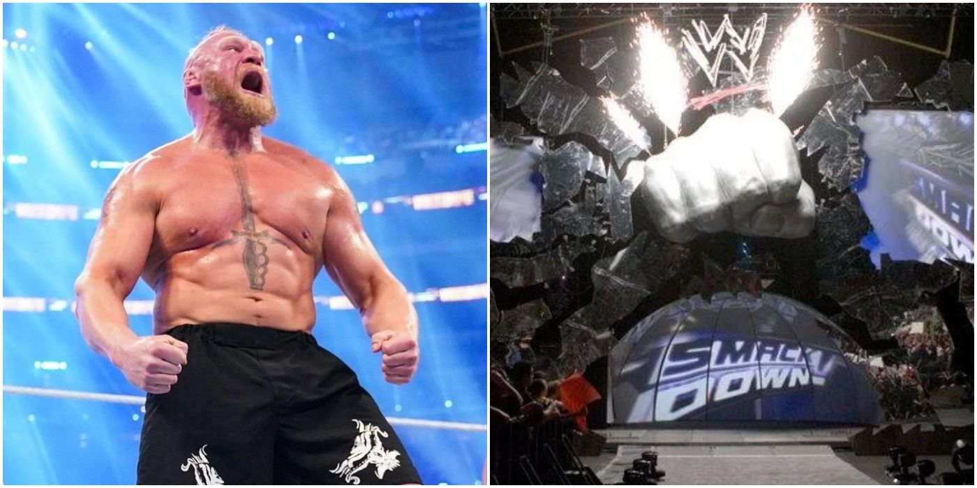 Brock Lesnar Almost F5'd Someone Off The SmackDown Fist