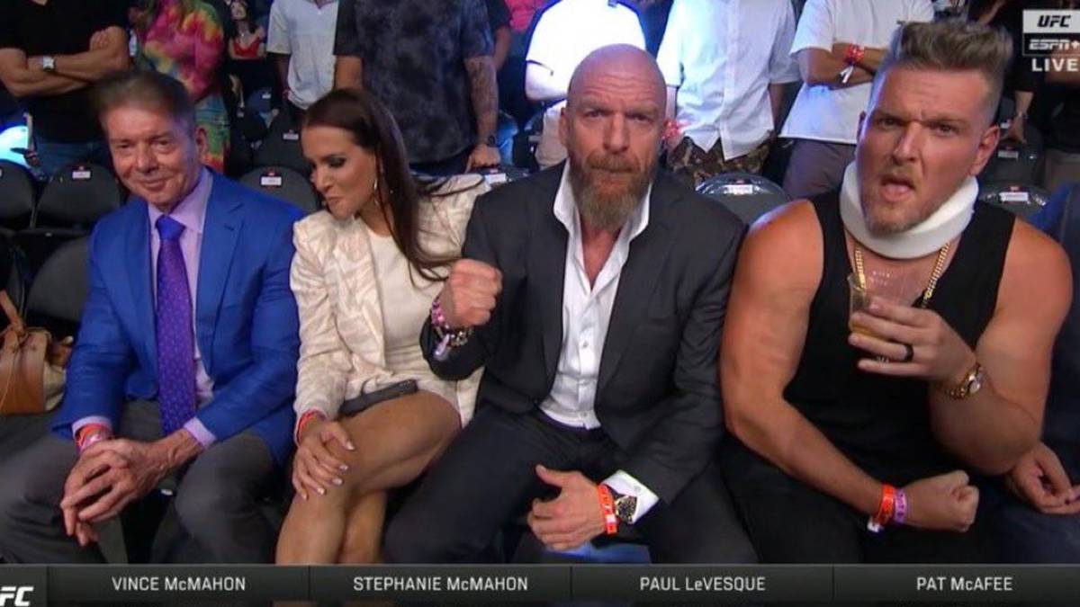 Pat McAfee Appears At UFC 276 In A Neck Brace Following Baron Corbin's ...