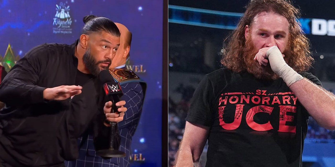 Sami Zayn Reacts To Roman Reigns Trolling Fans At WWE Crown Jewel Media ... Sami Zayn Reacts To Roman Reigns Trolling Fans At WWE Crown Jewel Media ...