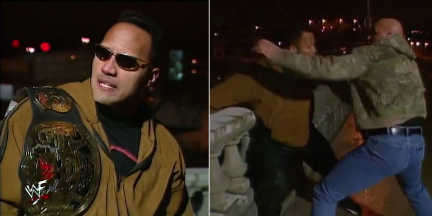Only In The Attitude Era: The Rock Once Threw Steve Austin Off A Bridge ...