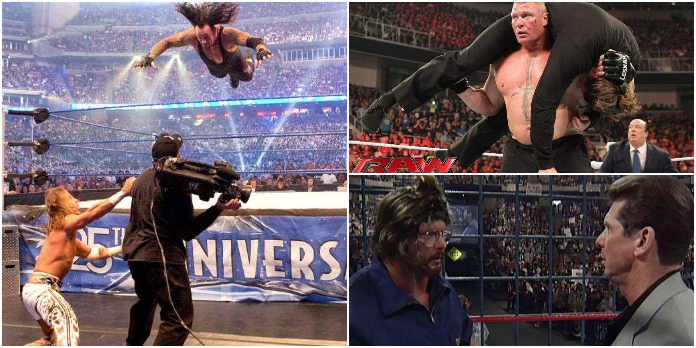 10 Best Spots In Wrestling History (That Involved A Cameraman)